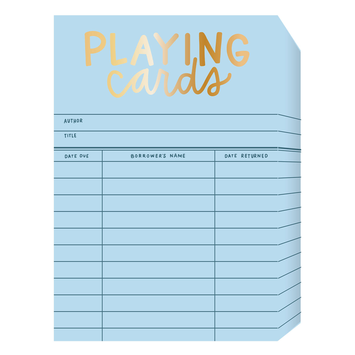 Sky Blue Library Card Deck Of Playing Cards – The Pink Paisley