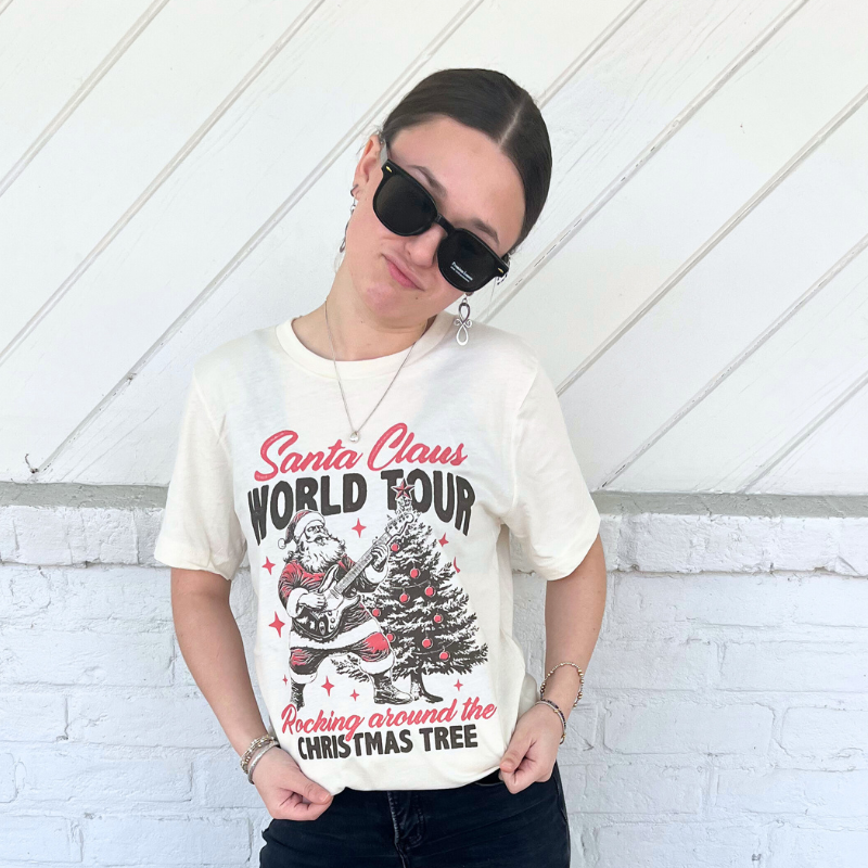 Santa Clause World Tour Graphic Tee – The Pink Paisley