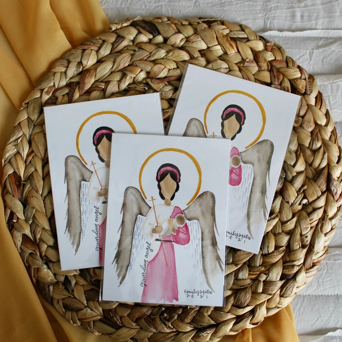 Pink Guardian Angel 5x7 Print – The Pink Paisley